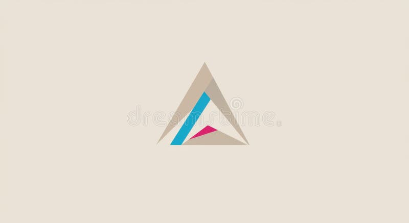 Minimalist Geometric Design with Triangle and Colorful Accents Stock ...