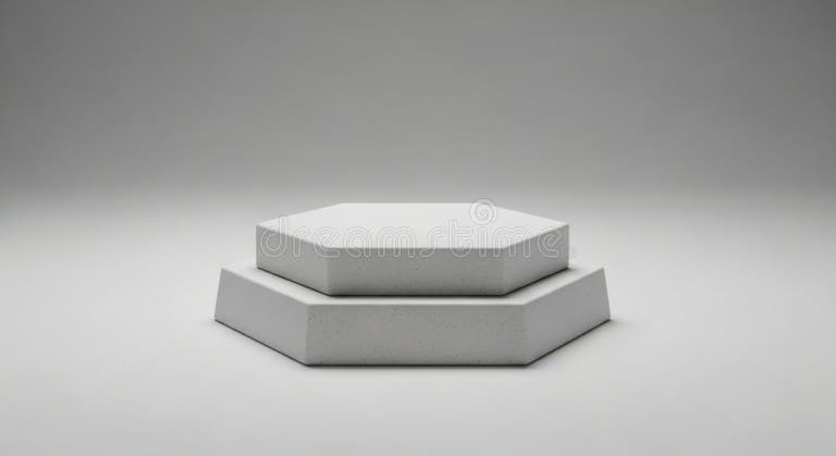 Minimalist Geometric Display Stand with Two Octagonal Platforms in a ...