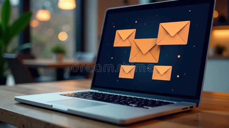 Minimalist Geometric Email Envelopes a Clean Modern Digital Workspace ...