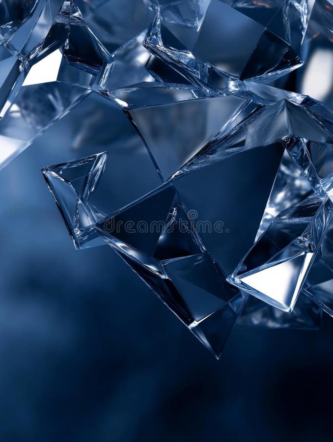 Minimalist Geometric Ice Pattern Dark Blue Background Abstract Dark ...