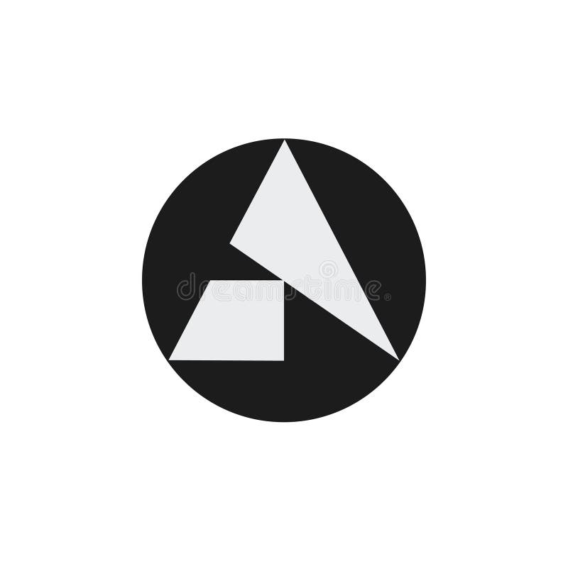 Minimalist Geometric Logo with Triangular and Square Shapes in Black ...