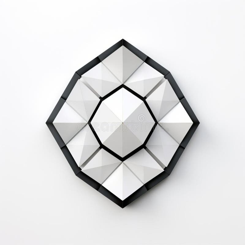Minimalist Geometric Nonagon Composition on White Background Design ...