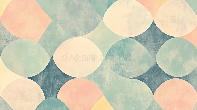 A Minimalist Geometric Pattern of Interlocking Circles in Soft Pastel ...