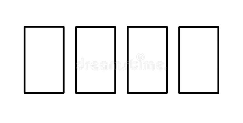 Minimalist Geometric Rectangles in a Row - Simple Black and White ...