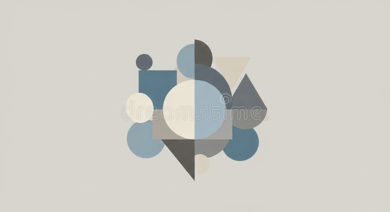 Minimalist Geometric Shapes in Muted Tones: Modern Abstract Art Stock ...