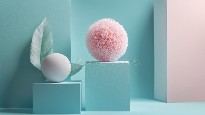 Minimalist Geometric Shapes in Pastel Colors on a Soft Background Stock ...