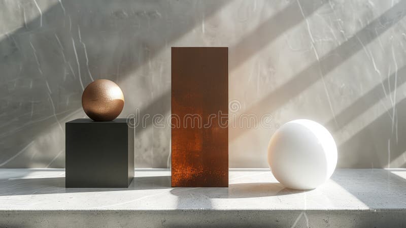 Minimalist Geometric Shapes with Shadows. Stock Illustration ...