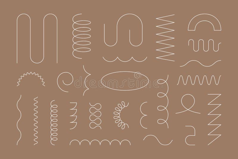 Minimalist Geometric Thin Lines Set. Vector Collection Abstract Shapes ...