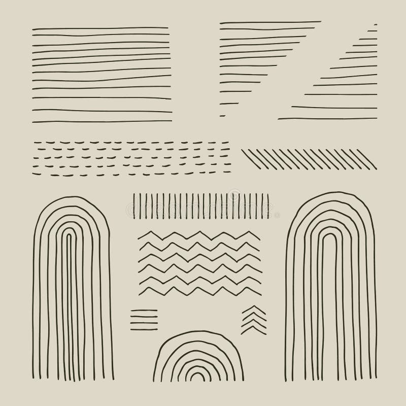Minimalist Geometric Thin Lines Set. Vector Collection Abstract Shapes ...