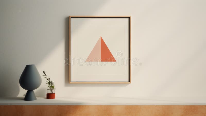 Minimalist Geometric Triangle Frame in Photorealistic Style Stock ...