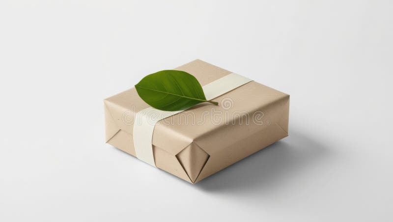 Minimalist Gift Setup Featuring Single Elegantly Wrapped Box in Plain ...