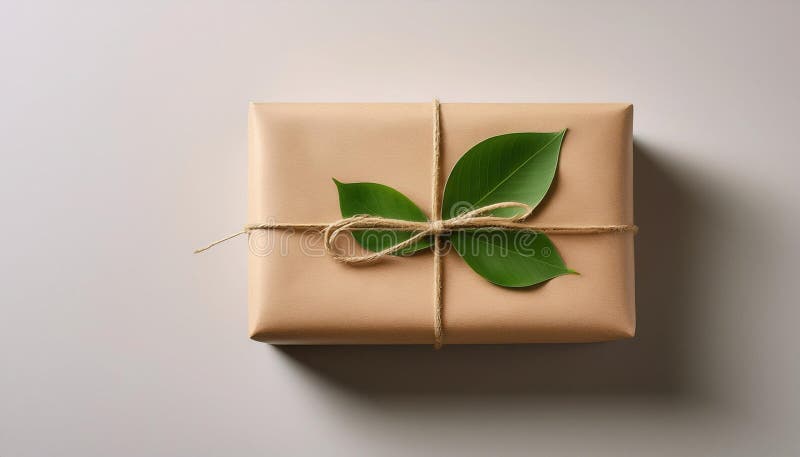 Minimalist Gift Setup Featuring Single Elegantly Wrapped Box in Plain ...
