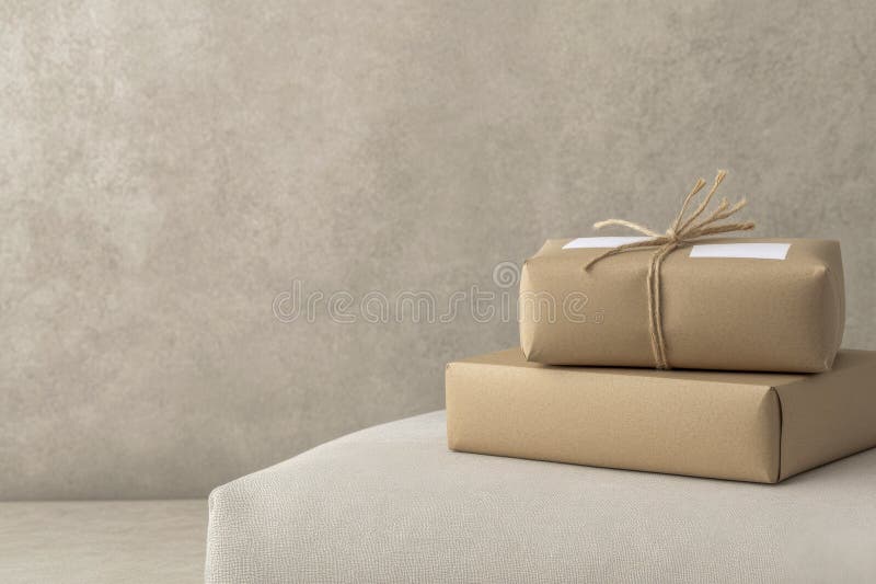 Minimalist Gift Wrapping with Brown Kraft Paper and String for Elegant ...