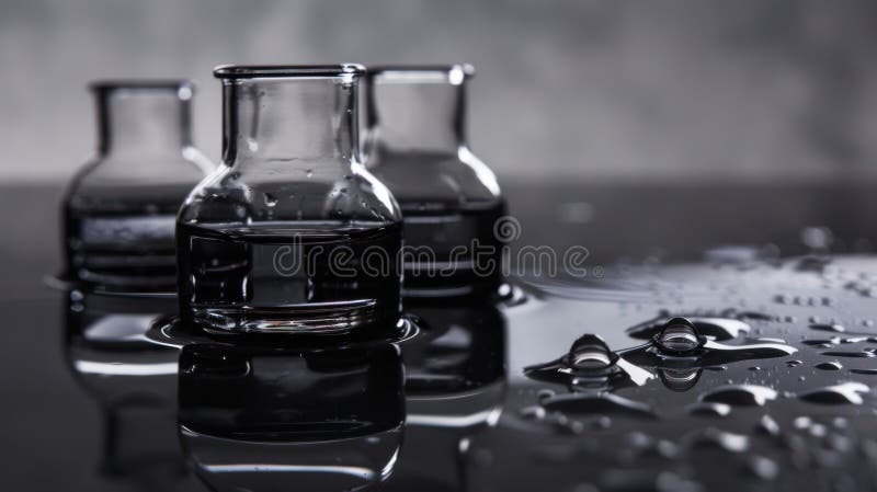 Minimalist Glass Bottles with Water Reflections Stock Photo - Image of ...
