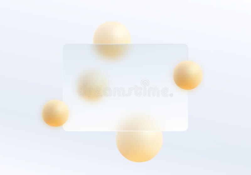 Minimalist Glass Panel with Soft Golden Spheres Floating on a Light ...