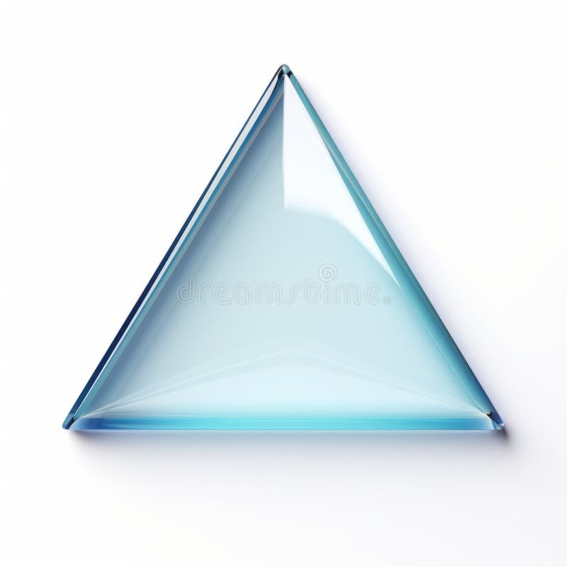Minimalist Glass Triangle Object on White Background Stock Photo ...
