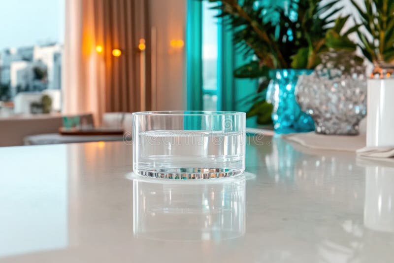 Minimalist Glass Water Modern Kitchen Counter Elegant Decor Stock ...