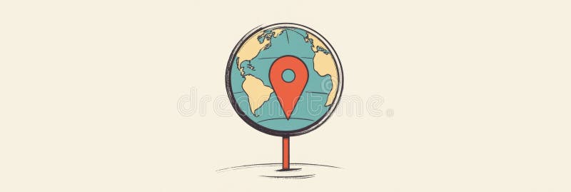 A Minimalist Globe Features a Single Location Pin, Drawing Attention To ...