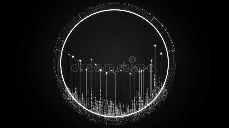 Minimalist Glowing Data Visualization Circular Design Stock Photos ...