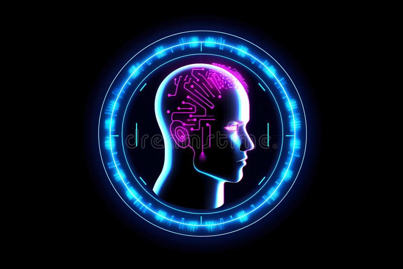 Minimalist Glowing Neon Logo of Artificial Intelligence Stock ...