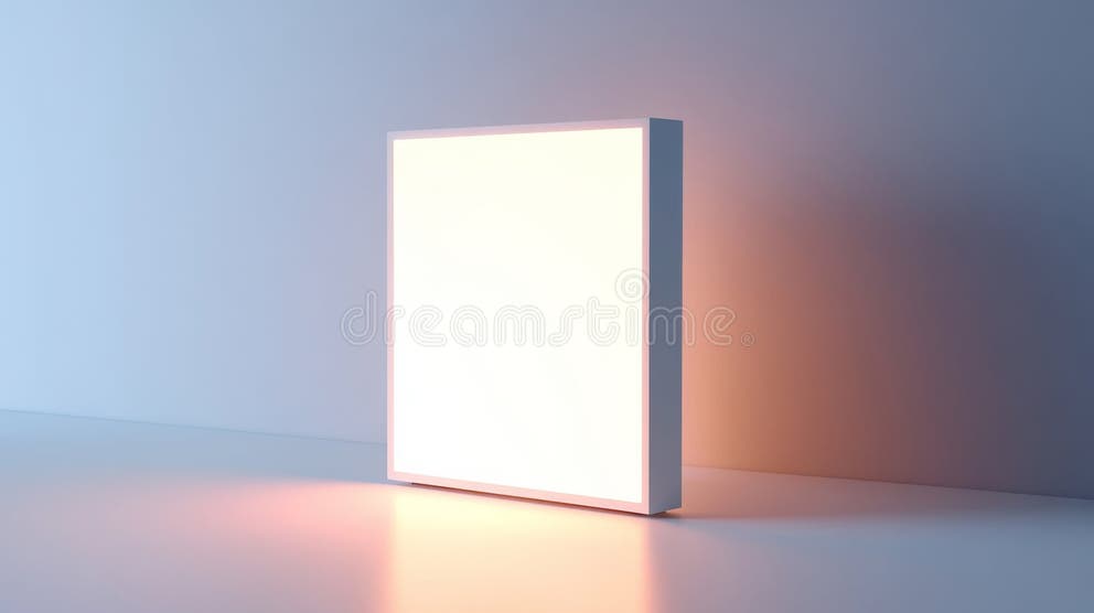 Minimalist Glowing Square Light Panel in Modern Interior with Soft ...