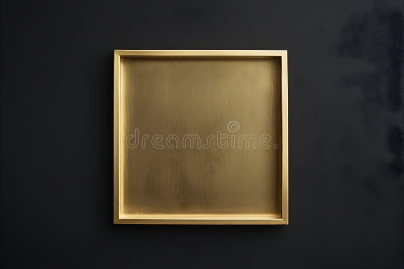 Minimalist Gold Frame on Black Background for Art Display Stock Photo ...