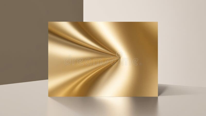 Minimalist Gold Satin Abstract Art Print with Soft Light Reflection on ...