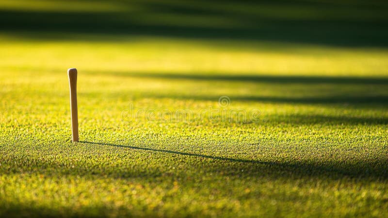 Minimalist Golf Tee and Shadow on Green Grass, Capturing the Essence of ...