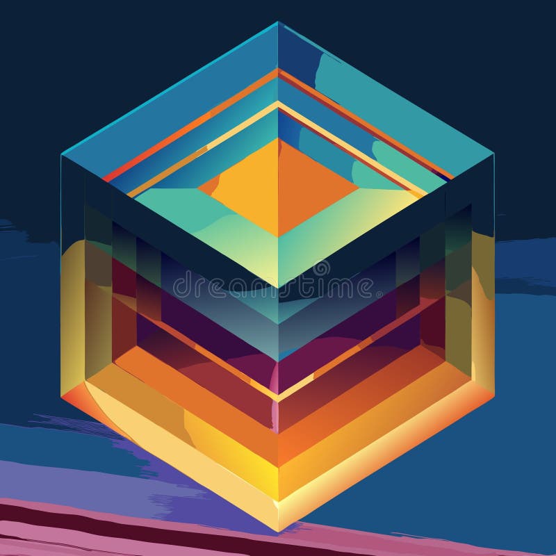 Minimalist Gradient Art Cube Stock Vector - Illustration of creative ...