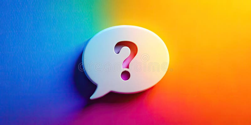 Minimalist Gradient Question Mark in Speech Bubble Design Element ...