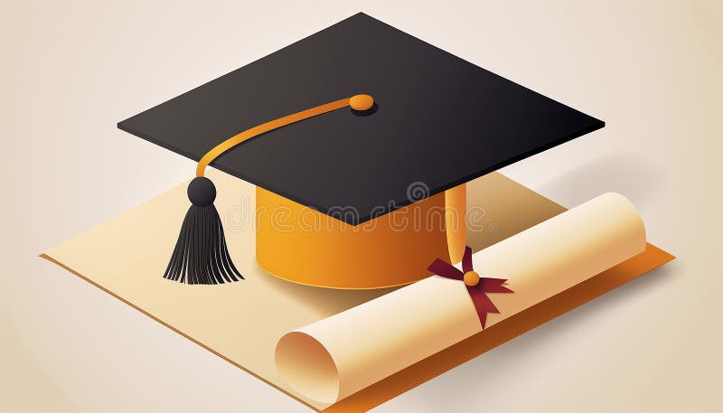 Minimalist Graduation Theme with Gold and Blue Accents Against a Dark ...