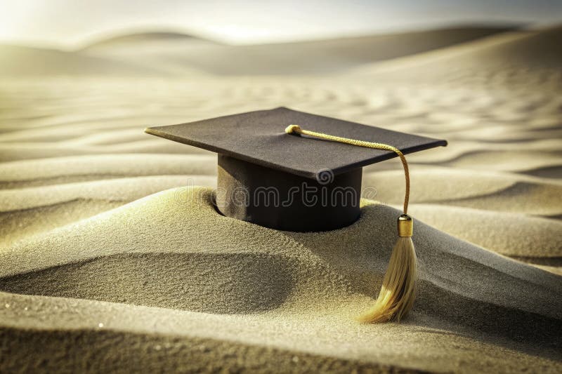 Minimalist Graduation Cap on the Sandy Shore: a Symbolic Image ...