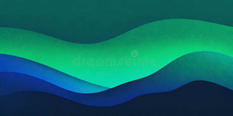 Minimalist Grainy Texture Background with Green and Blue Waves on Black ...