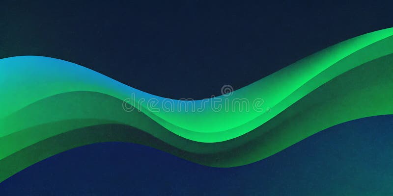 Minimalist Grainy Texture Background with Green and Blue Waves on Black ...