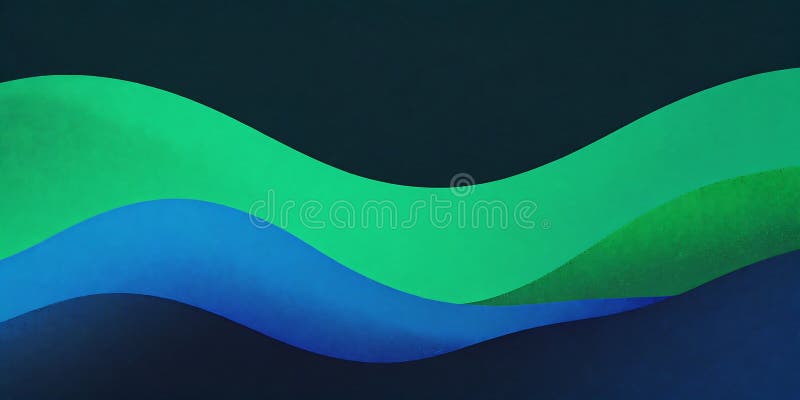 Minimalist Grainy Texture Background with Green and Blue Waves on Black ...