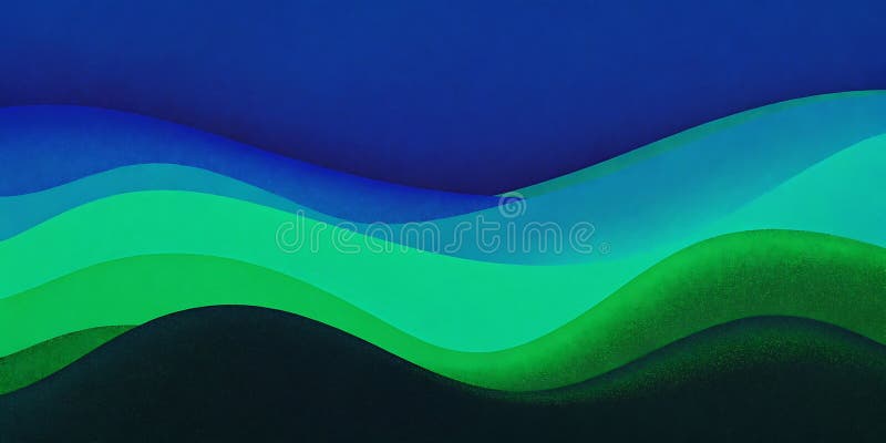 Minimalist Grainy Texture Background with Green and Blue Waves on Black ...