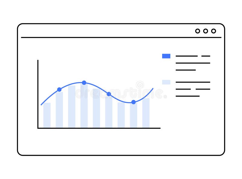 Minimalist Graph on Computer Screen Representing Data Analysis and ...
