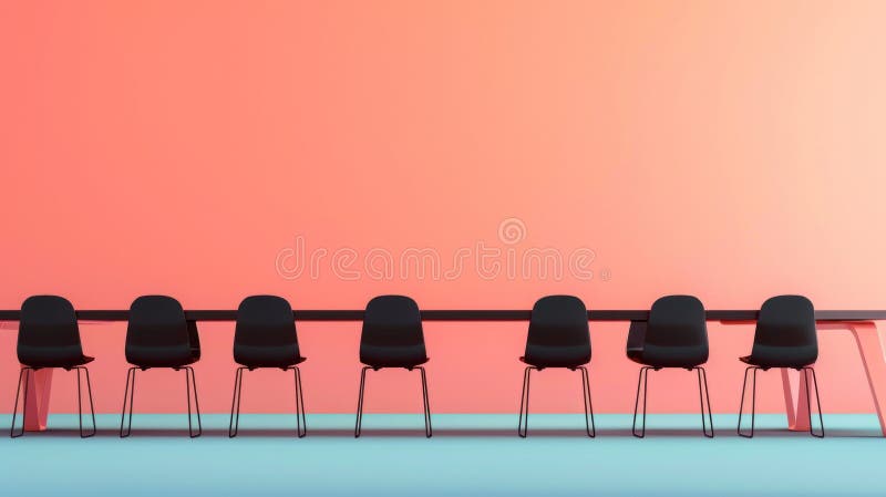 A Minimalist Graphic of a Conference Table Stock Illustration ...