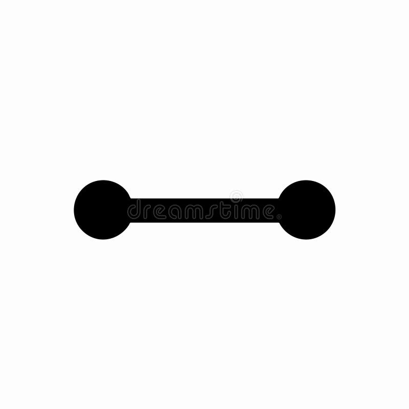 Black Dumbbell Shape on White Background, Minimalist Design Stock ...