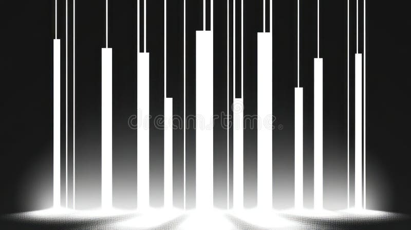 A Minimalist Graphic Featuring Vertical White Bars Against a Black ...