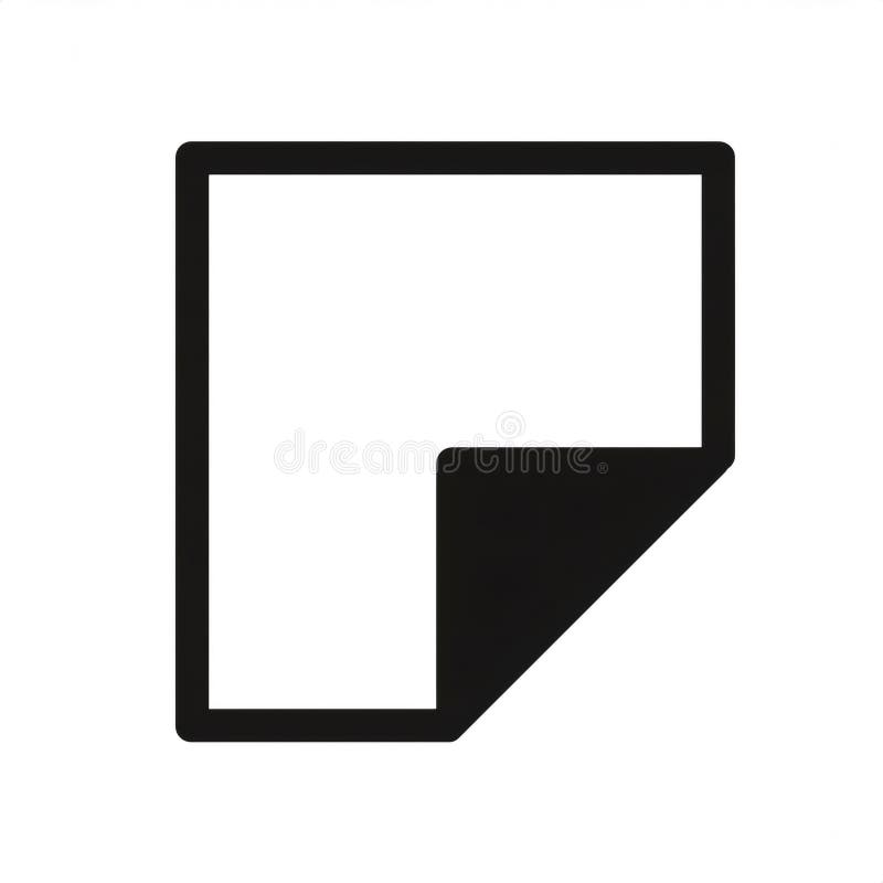 Minimalist Graphic Showing Folded Paper Corner, Symbolizing Blank ...