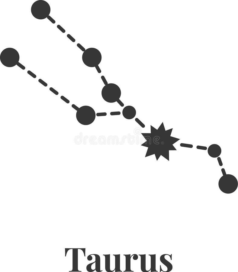 Minimalist Graphic Showing the Taurus Constellation, Forming the Head ...