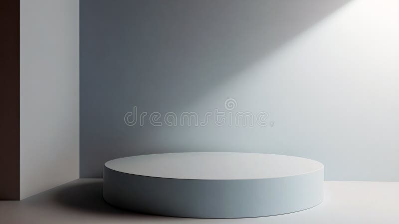 Minimalist Gray Podium Platform in Soft Lighting for Product Display ...