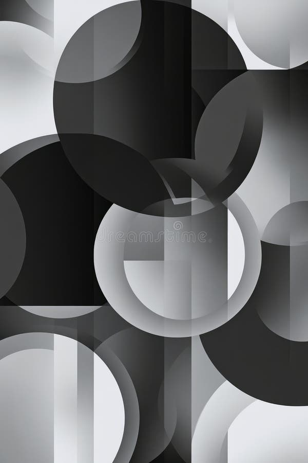 A Minimalist Grayscale Pattern of Overlapping Circles and Rectangles ...
