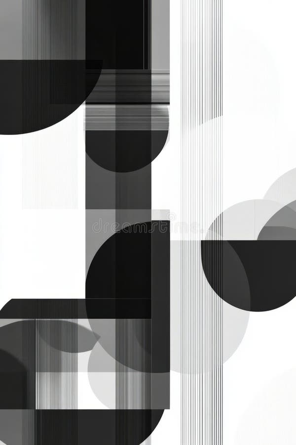 A Minimalist Grayscale Pattern of Overlapping Circles and Rectangles ...