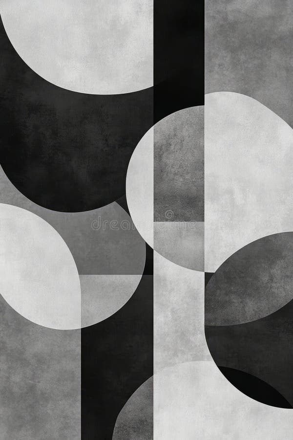 A Minimalist Grayscale Pattern of Overlapping Circles and Rectangles ...
