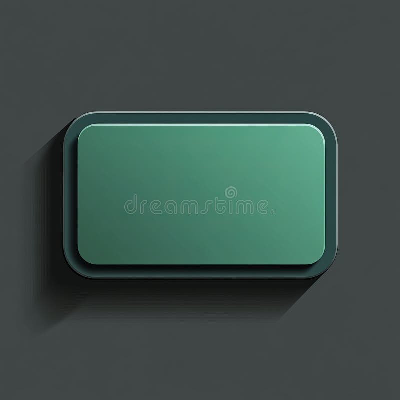 Minimalist Green Button on Dark Surface with Subtle Shadow Effects ...