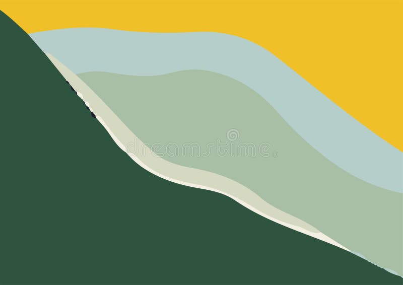 Minimalist Green Hills Landscape Vector Stock Illustration - Illustration of nature, minimalist ...