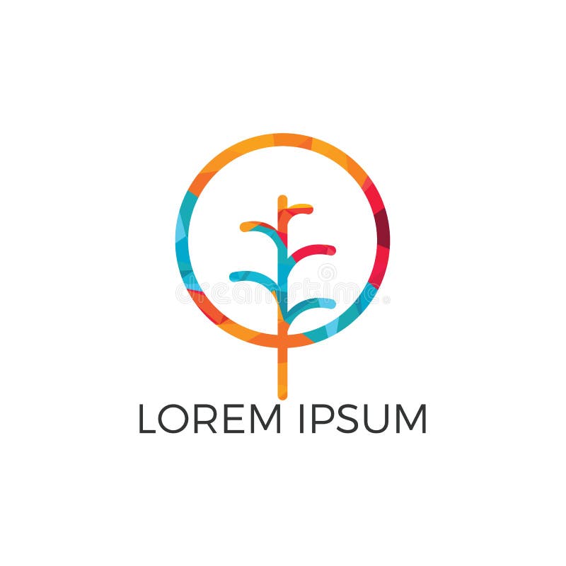 Leafy Tree Logo Design. Modern Line Vector Illustration. Stock Vector ...