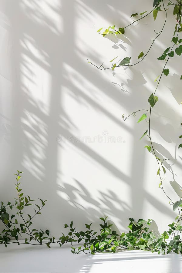 Minimalist Greenery Setup Designed with Room for Text Stock ...